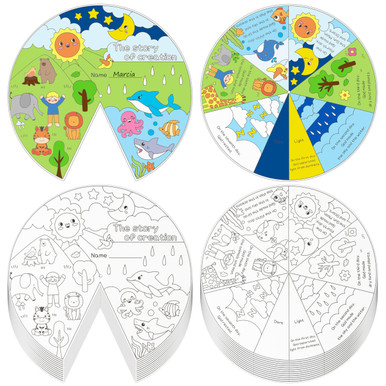 Haooryx 24Sets Color Your Own Creation Wheel, The Story of Creation DIY ...