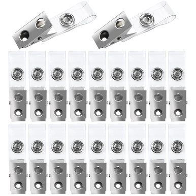 Metal Badge Clips 200PCS Double Holes Badge Clips ID Strap Clip with ...