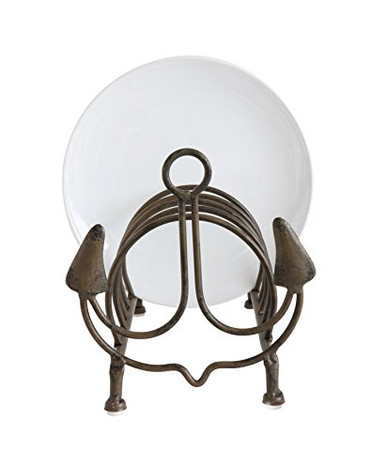 Creative Co-Op DA7484 Plate Rack with Anchor with Rust Finish, Black ...