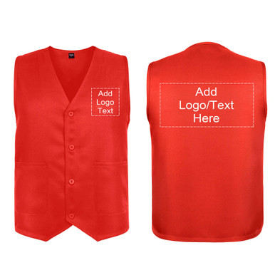 TopTie Custom Unisex Work Vest Volunteer Staff Button Vest Printed ...