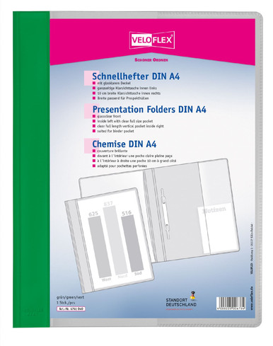 Veloflex Veloform 4741040 A4 Folder Made from PVC with Transparent ...