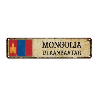 WoGuangis Mongolia Flag Metal Wall Sign Ulaanbaatar City Souvenir Metal ...