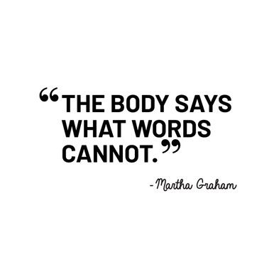 Vinyl Wall Art Decal - The Body Says What Words Cannot - 17" x 32 ...