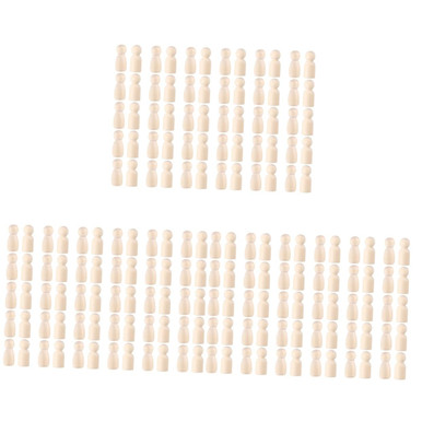 ibasenice 180 Pcs Little Wooden Man Unfinished Wooden Peg Dolls Wooden ...