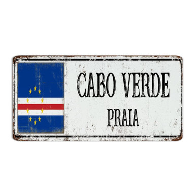 Hanging Tin Signs Cabo Verde Flag City Street Wall Decorations Art ...