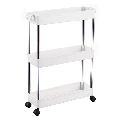 DLO 3 Tier Slim Storage Cart Mobile Shelving Unit Organizer Slide Out ...