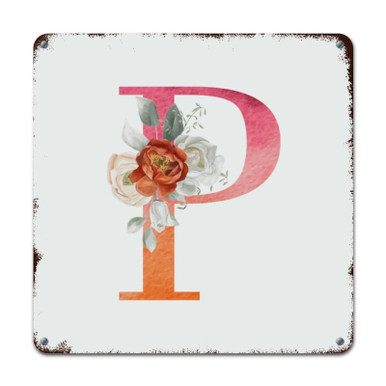 WoGuangis Custom Letter Retro Vintage Art Wall Plaque Rose Monogram ...