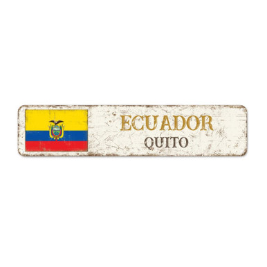 Ecuador Country Souvenir Aluminum Metal Sign City Souvenir Quito Metal ...