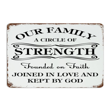 Personalized Metal Sign Our Family A Circle of Strength Founded on ...