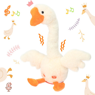 Easfan Dancing Singing Goose Toy Talking Stuffed Animal Repeat What You ...