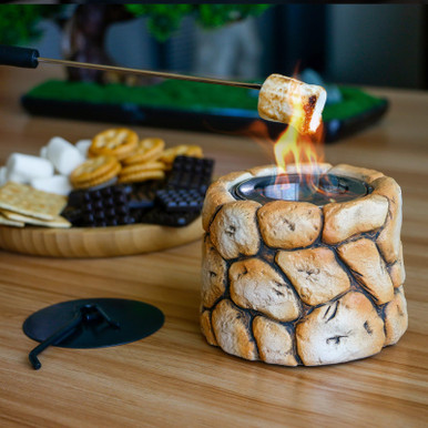 Concrete Tabletop Fire Pit Bowl - Table Top Fire Pit Smores Indoor Mini ...