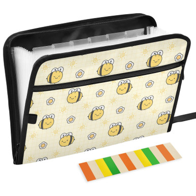 Yellow Bees Expanding File Folder with Sticky Labels 13 Pocket Honey ...