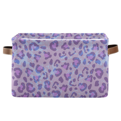 Leopard Storage Basket Bins Collapsible Toy Storage Bins with Handles ...