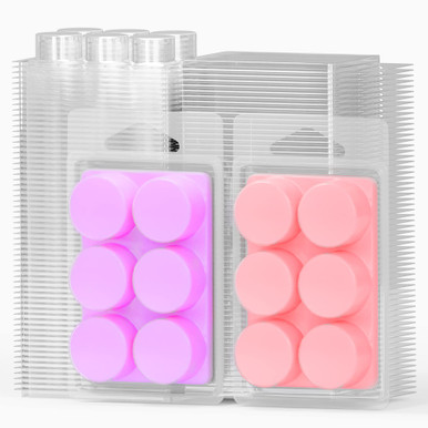 NATIKON 100 Pack Wax Melt Containers with 6 Cavity Clear Plastic Wax ...