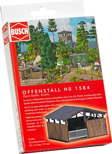Busch 1584 Open Stable HO Structure Scale Model Structure ...