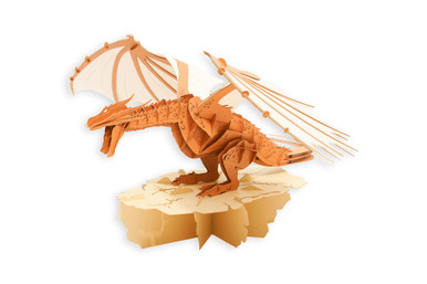 CreativeWorks.Global Golden Dragon - Paper Craft kit, 3D Paper Puzzle ...