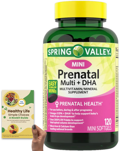 Spring Valley Mini Prenatal Multi + DHA Softgels, 120 Count - Complete ...
