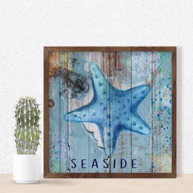 Nautical Beach Ocean Theme Underwater Starfish Framed Wooden Sign ...
