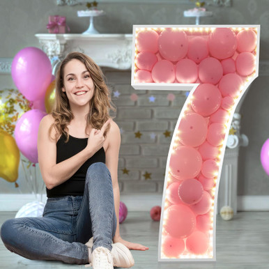 4FT Marquee Light Up Numbers, Giant Mosaic Numbers for Balloons, Number ...