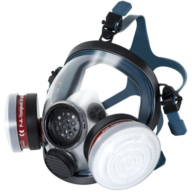Gas Mask Full Face Respirator Mask with Dual Active Carbon Filters for ...