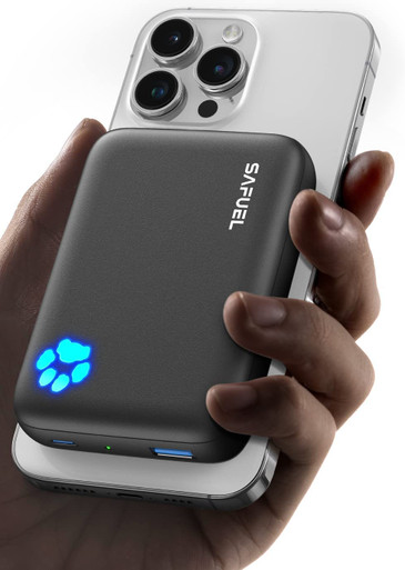 SAFUEL Magnetic Portable Charger, 10000mAh Wireless Magnetic Power Bank ...