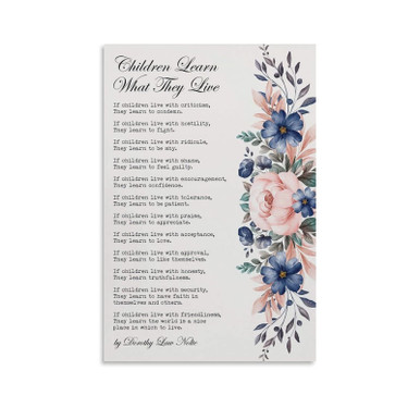 BLUDUG Children Learn What They Live Poem,Dorothy Law Nolte Children ...