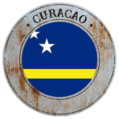 CowkissSign Curacao Metal Sign Wall Art Curacao National Flag Retro ...