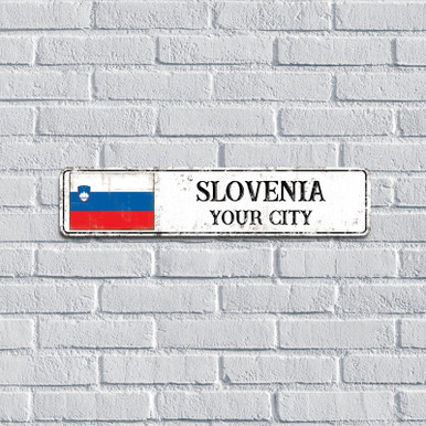 Slovenia Metal Tin Sign Chic Slovenia Flag Street Signs Customized for ...