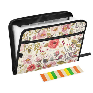 Summer Floral Accordion File Organizer Portable Document Receipt ...