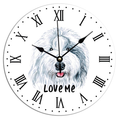 Vinisong Love Me Old English Sheepdog Clock for Wall Old English ...