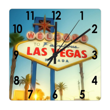 Augwed Las Vegas City Skyline Clock American Nevada State Las Vegas ...