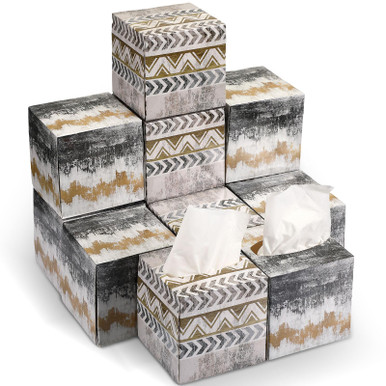 Bokon 12 Pack Facial Tissues Cube Boxes Industrial Style Square Tissues ...