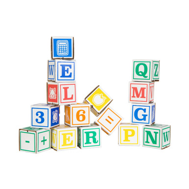 Bankers Box at Play Cardboard ABC/123 Building Learning Blocks, 50 Pack ...