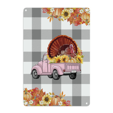 Be Thankful Thanksgiving Wall Art Metal Sign Fall Thanksgiving Plaid ...