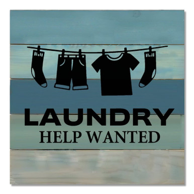 Vintage Style Wood Pallet Laundry Help Wanted Word Art Clothes ...
