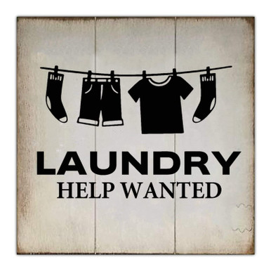Country Rustic Style Wood Sign Laundry Help Wanted Word Art Funny ...