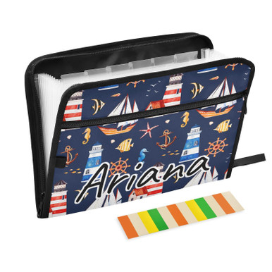 Custom Starfish Anchor Lighthouses Expanding File Folders 13 Pockets ...