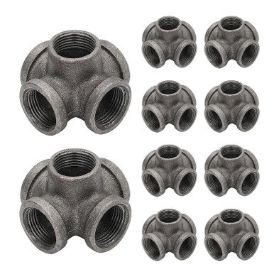 3/4" Pipe Fittings 5-Way Side Outlet Tee - Home Expert 10 Pack ...