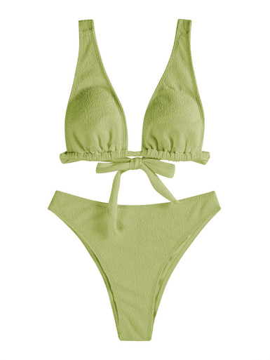 ZAFUL Women's 2 Piece Triangle Straps Bikini Set with Detachable Pads ...