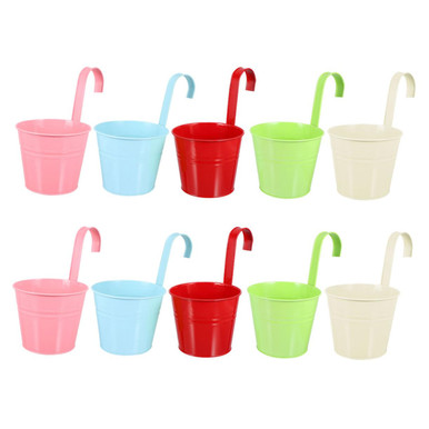 Yardwe 10pcs Flowerpot Rail Planters Railing Mini Craft Buckets Mini ...