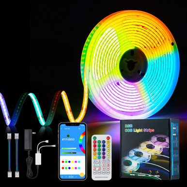 ACELETE Smart RGB COB Strip Color Changing LED Strips Light Multicolor ...
