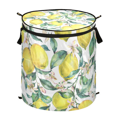 Lemon Pop-Up Laundry Hamper with Handles Zipper Collapsible Laundry ...
