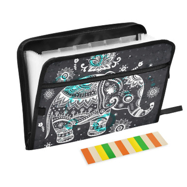 Ethnic Elephant Accordian File Organizer Expanding File Folder with ...