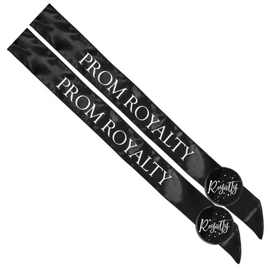 Anderson's Prom Royalty Sash Set with Black and White Sashes and Black ...