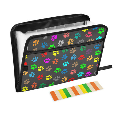 Paw Colorful Expanding File Folders Zipper Closure Acordian File Keeper ...