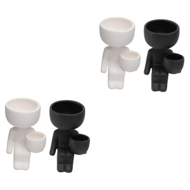 NOLITOY 4 Pcs Ceramic Character Container Indoor Planter pots for ...