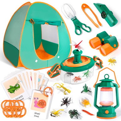Kids Camping Set with Pop Up Play Tent Toys - Camping Toys with Battery ...