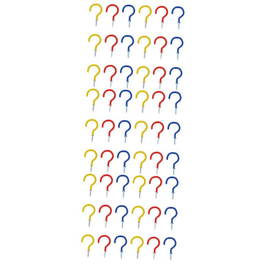 Cabilock 90 pcs question Mark Hook Metal Screw Hooks Vinyl Coated Screw ...