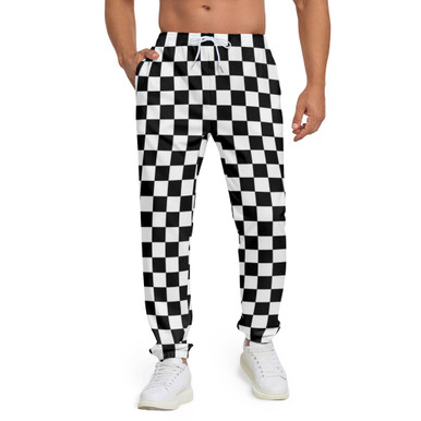 INZVKJLU Checkered Pants Black and White Checkered Sweatpants for Men ...