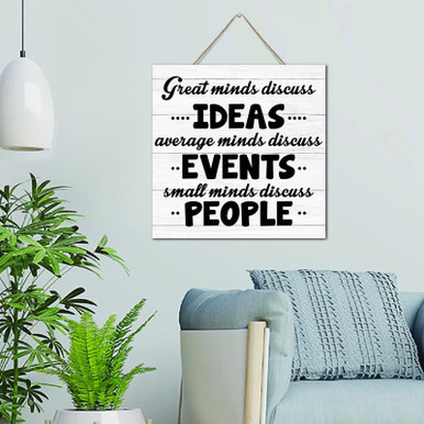 Great Minds Discuss Ideas Average Minds Discuss Events Room Decor Signs ...
